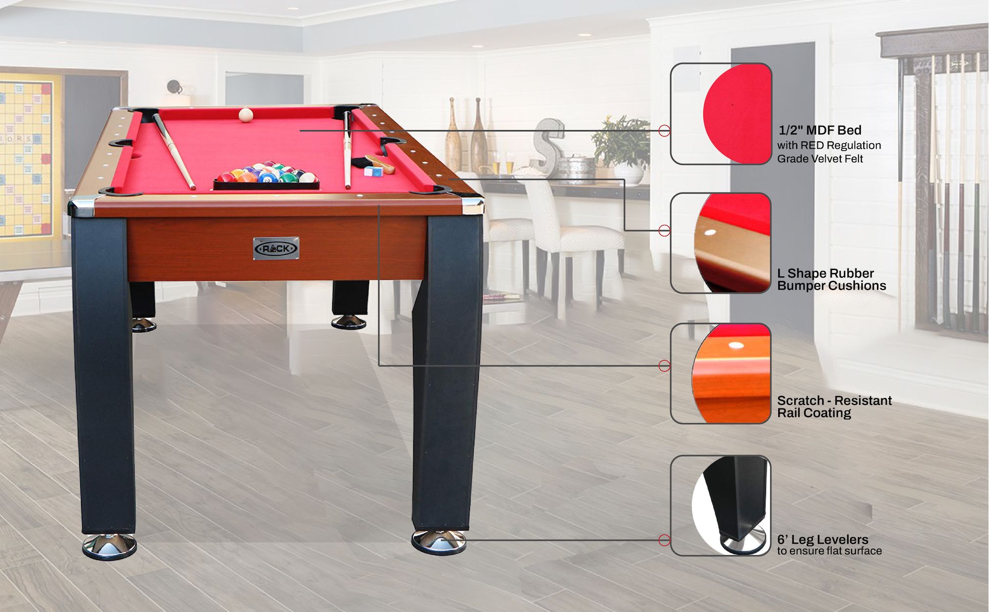 RACK Stark 5.5-Foot Billiard/Pool Table (Brown) – RACK Pool Tables