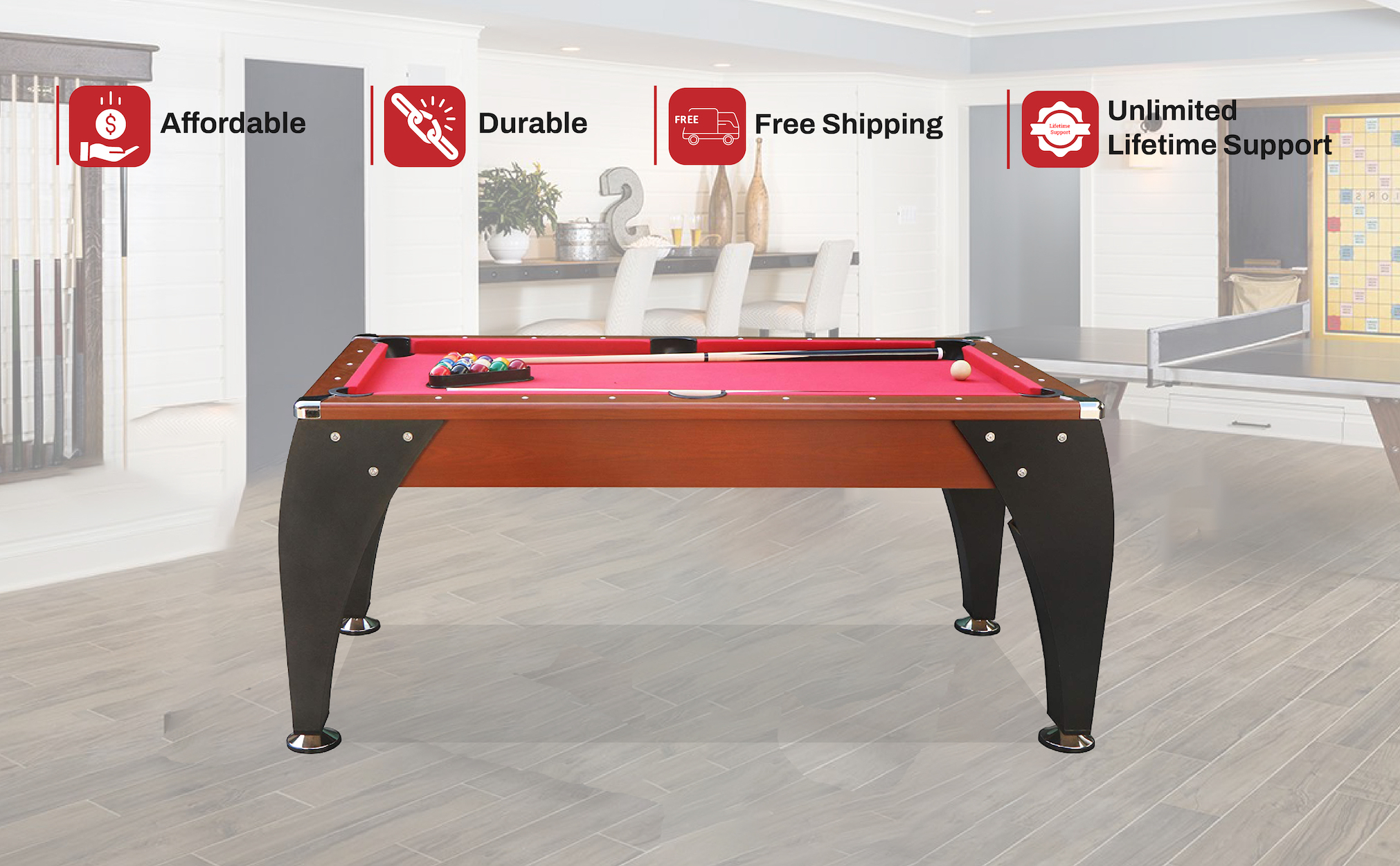 RACK Stark 5.5-Foot Billiard/Pool Table (Brown) – RACK Pool Tables