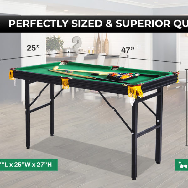 RACK Leo 4-Foot Folding Billiard/Pool Table (Green) | RACK Pool Tables