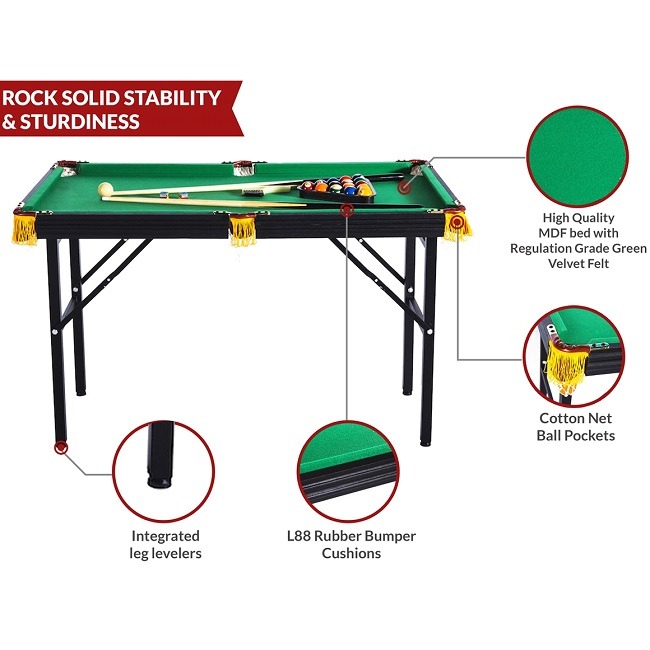 RACK Leo 4-Foot Folding Billiard/Pool Table (Green) | RACK Pool Tables