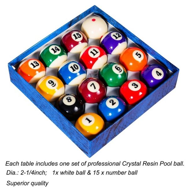 RACK Standard Size 2.25in Premium Billiard/Pool Balls, Complete 16 Ball ...