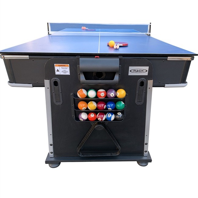 RACK Triad 7-Foot 3-in-1 Multi Game Swivel Billiard/Pool Table (Black ...