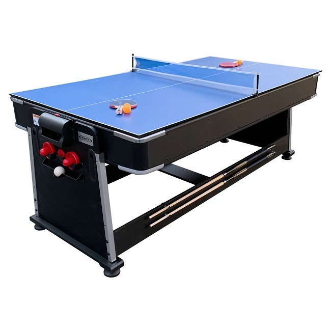 RACK Triad 7-Foot 3-in-1 Multi Game Swivel Billiard/Pool Table (Black ...