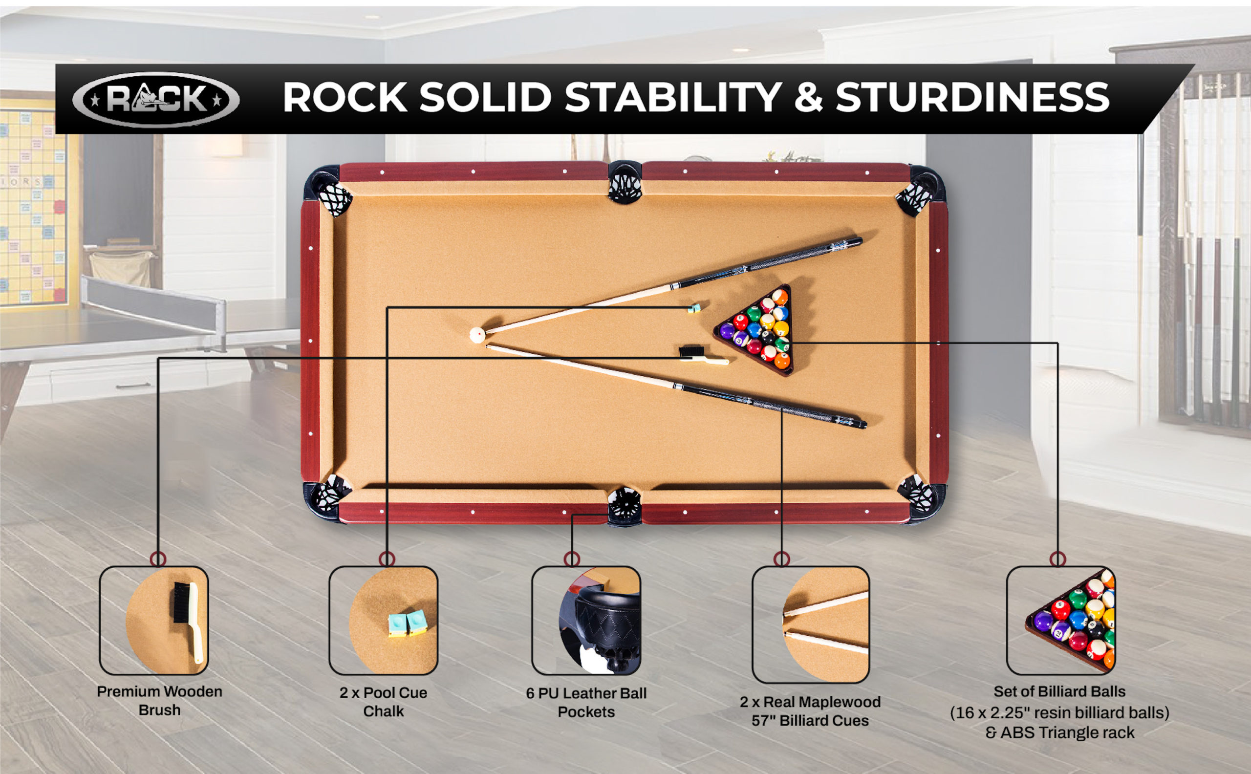 RACK Taurus 8-Foot Tournament Billiard/Pool Table – RACK Pool Tables