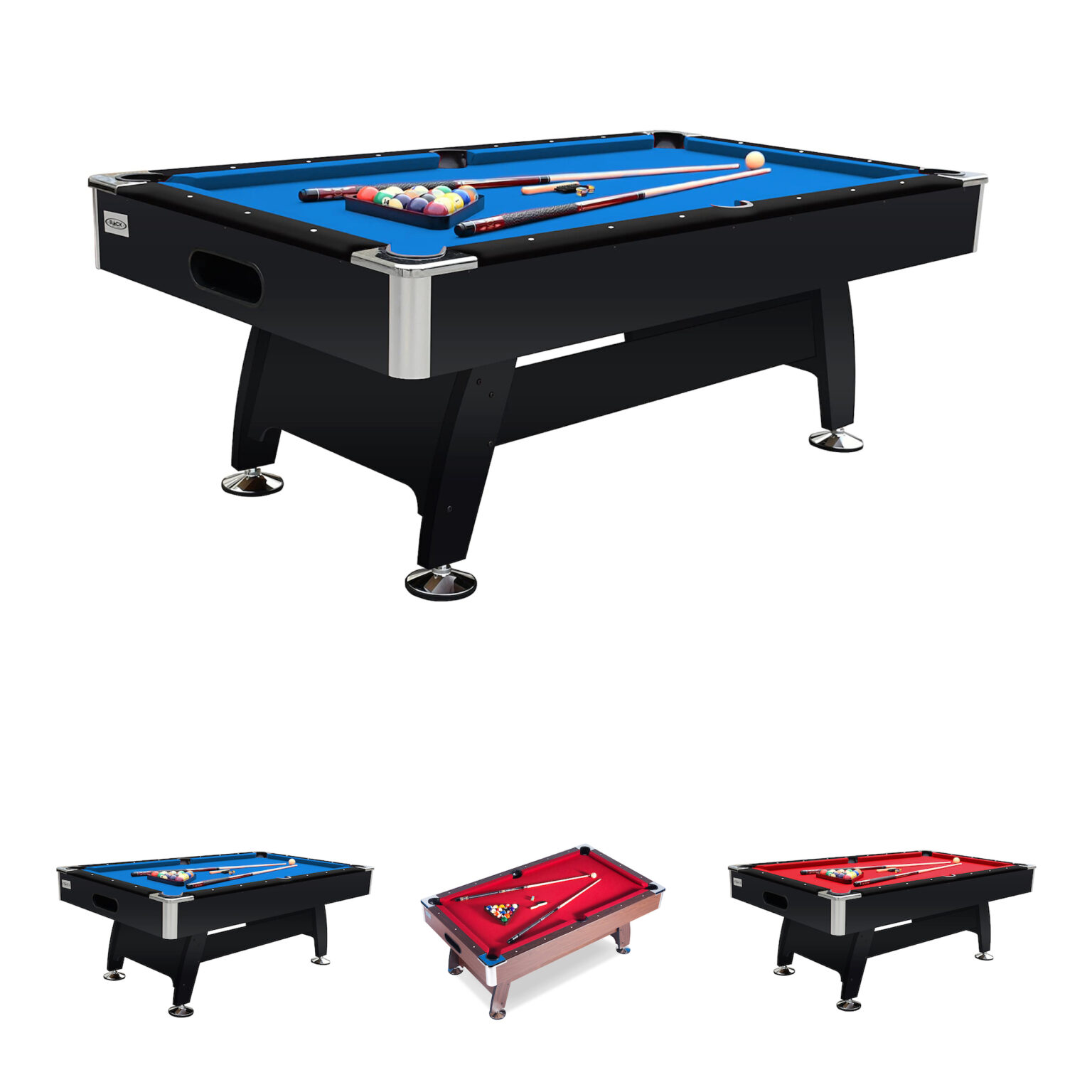 RACK Luxor 7.5-Foot 4-in-1 Multi-Game Swivel Billiard/Pool Table (Blue ...