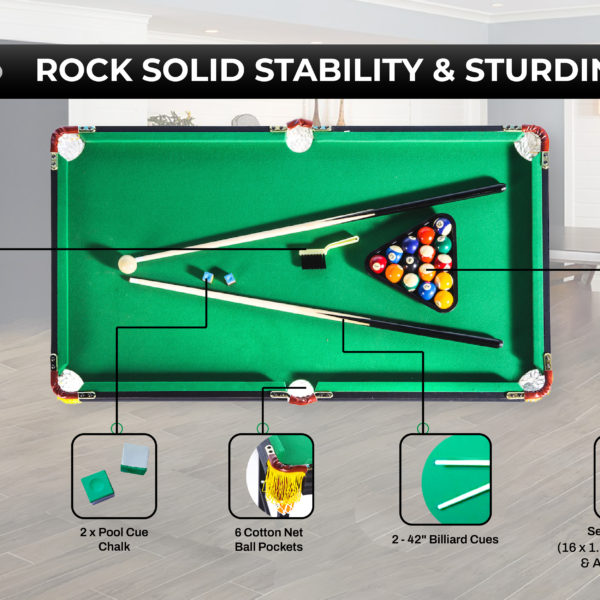 RACK Leo 4-Foot Folding Billiard/Pool Table (Green) | RACK Pool Tables