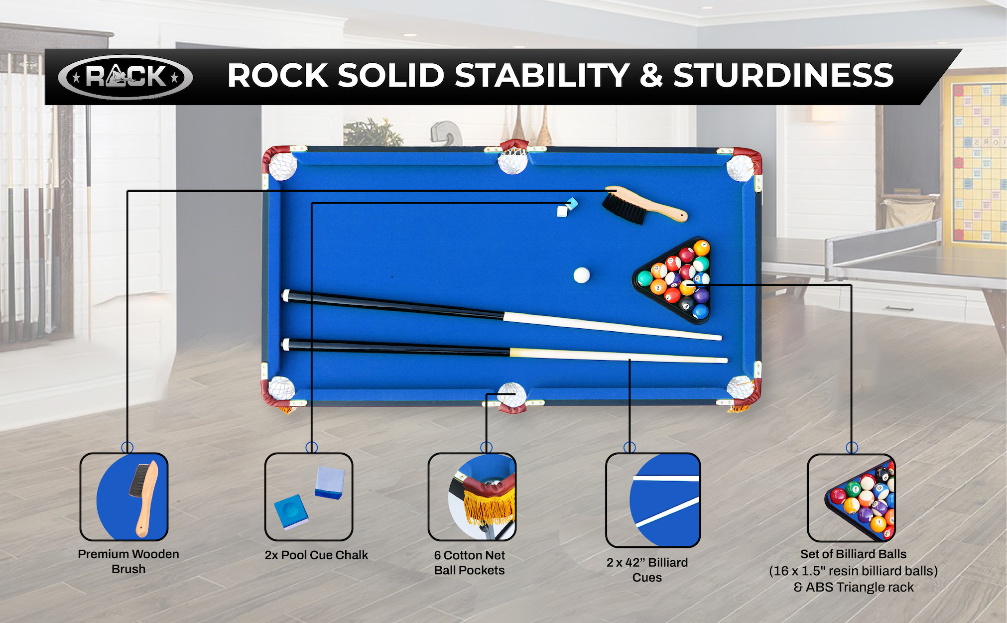 RACK Leo 4-Foot Folding Billiard/Pool Table (Blue) – RACK Pool Tables