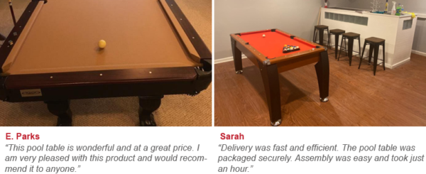 What Our Customers Say About Us And Our Products? | RACK Pool Tables