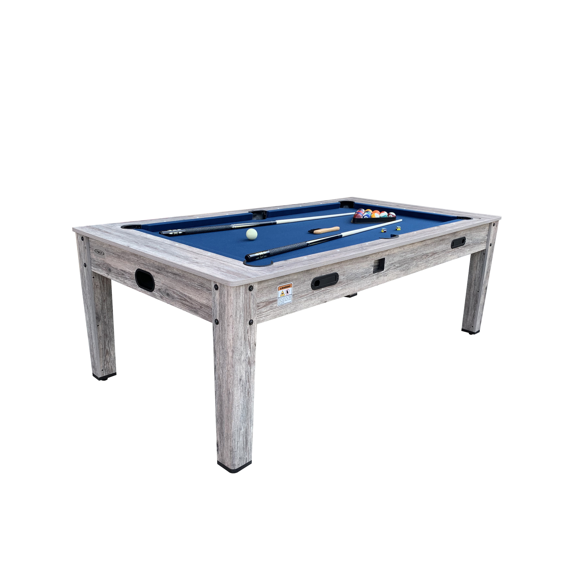 RACK Luxor 7.5-Foot 4-in-1 Multi-Game Swivel Billiard/Pool Table (Blue ...