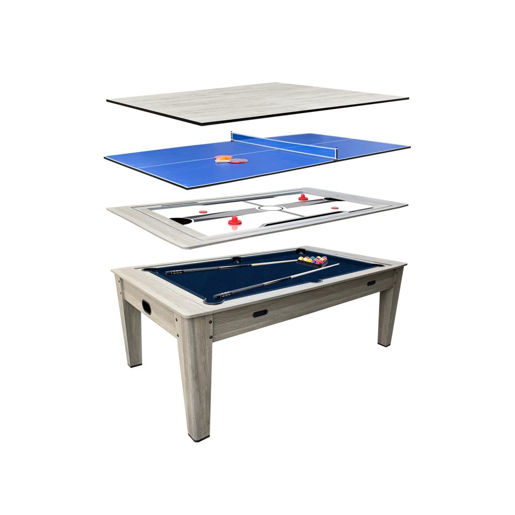 RACK Luxor 7.5-Foot 4-in-1 Multi-Game Swivel Billiard/Pool Table (Green ...