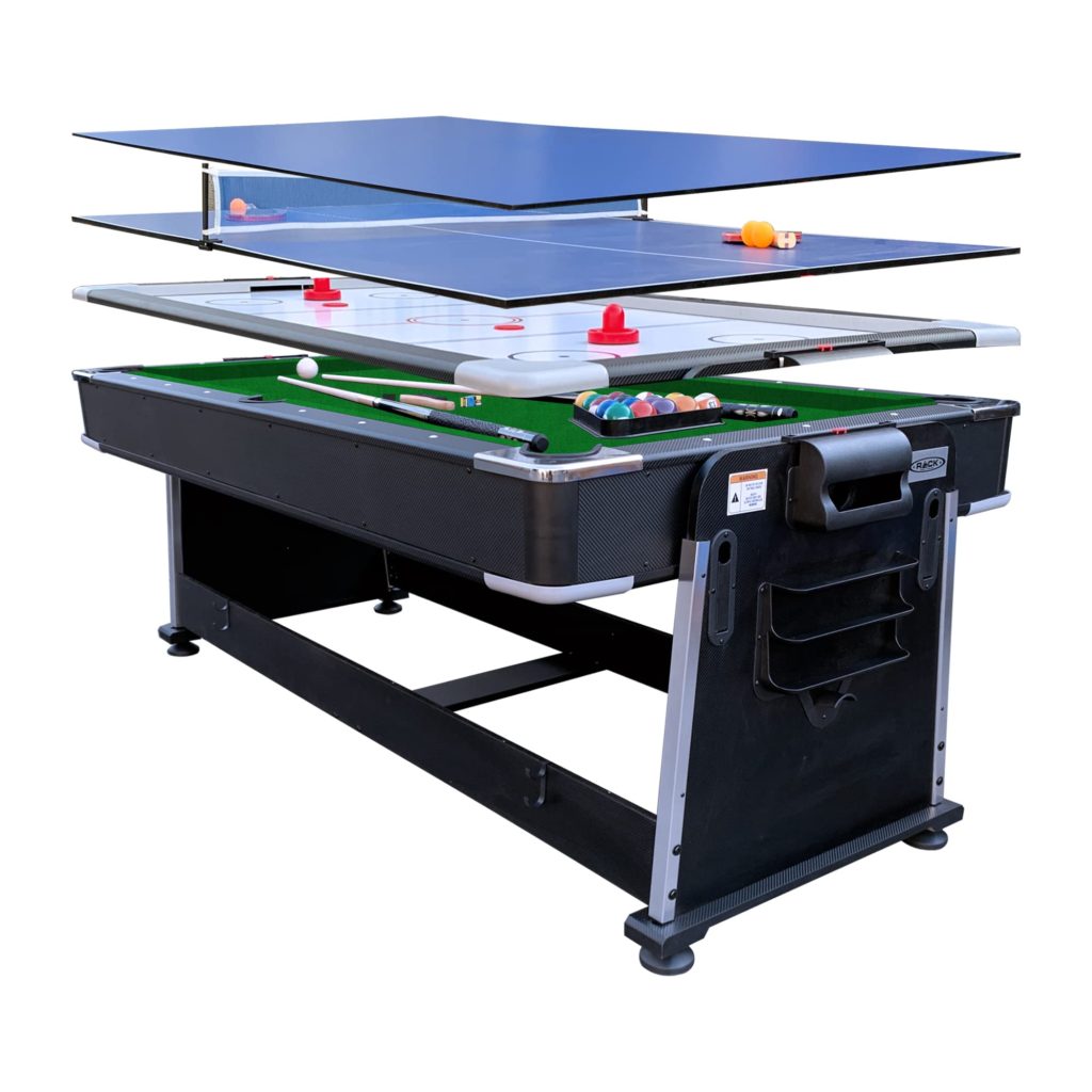 RACK Crux 55 in Folding Billiard/Pool Table (Green 3-in-1 Multi Game ...