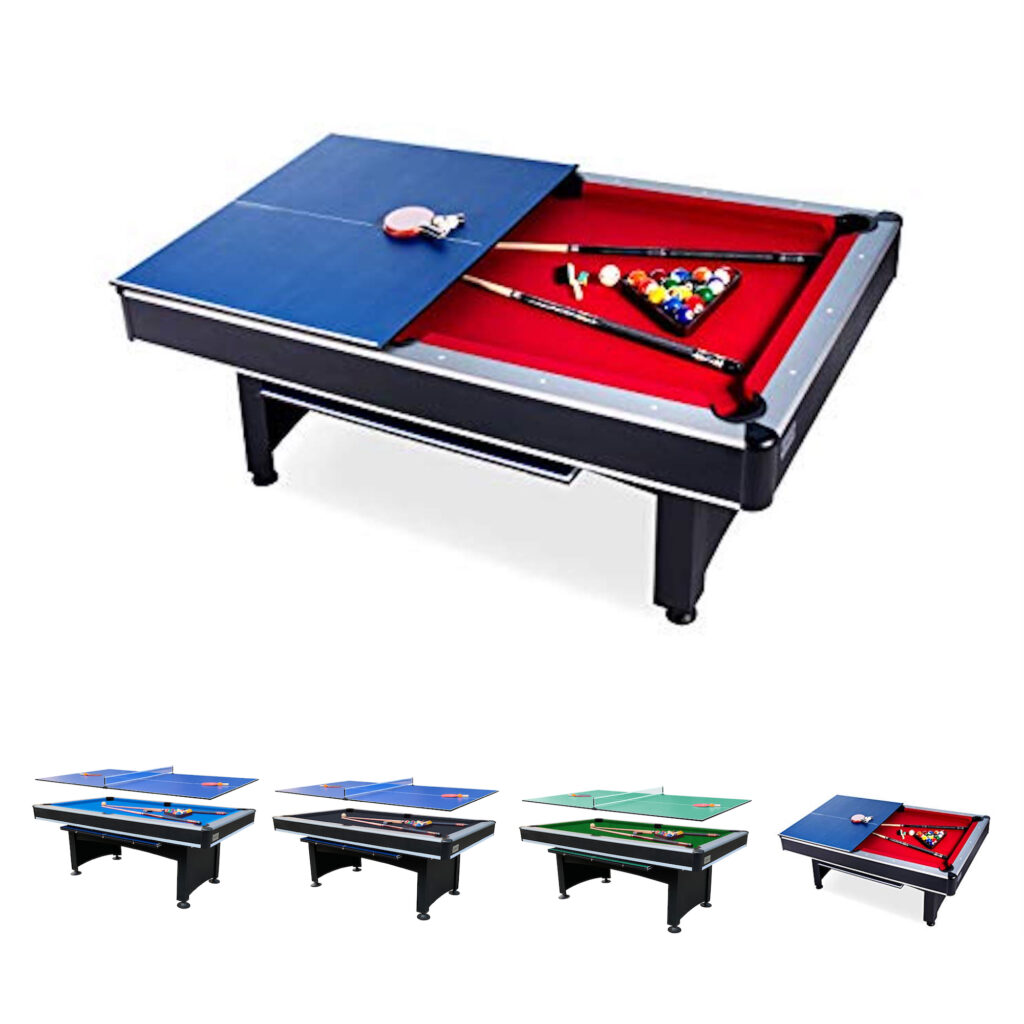 RACK Triad 7-Foot 3-in-1 Multi Game Swivel Billiard/Pool Table (Black ...